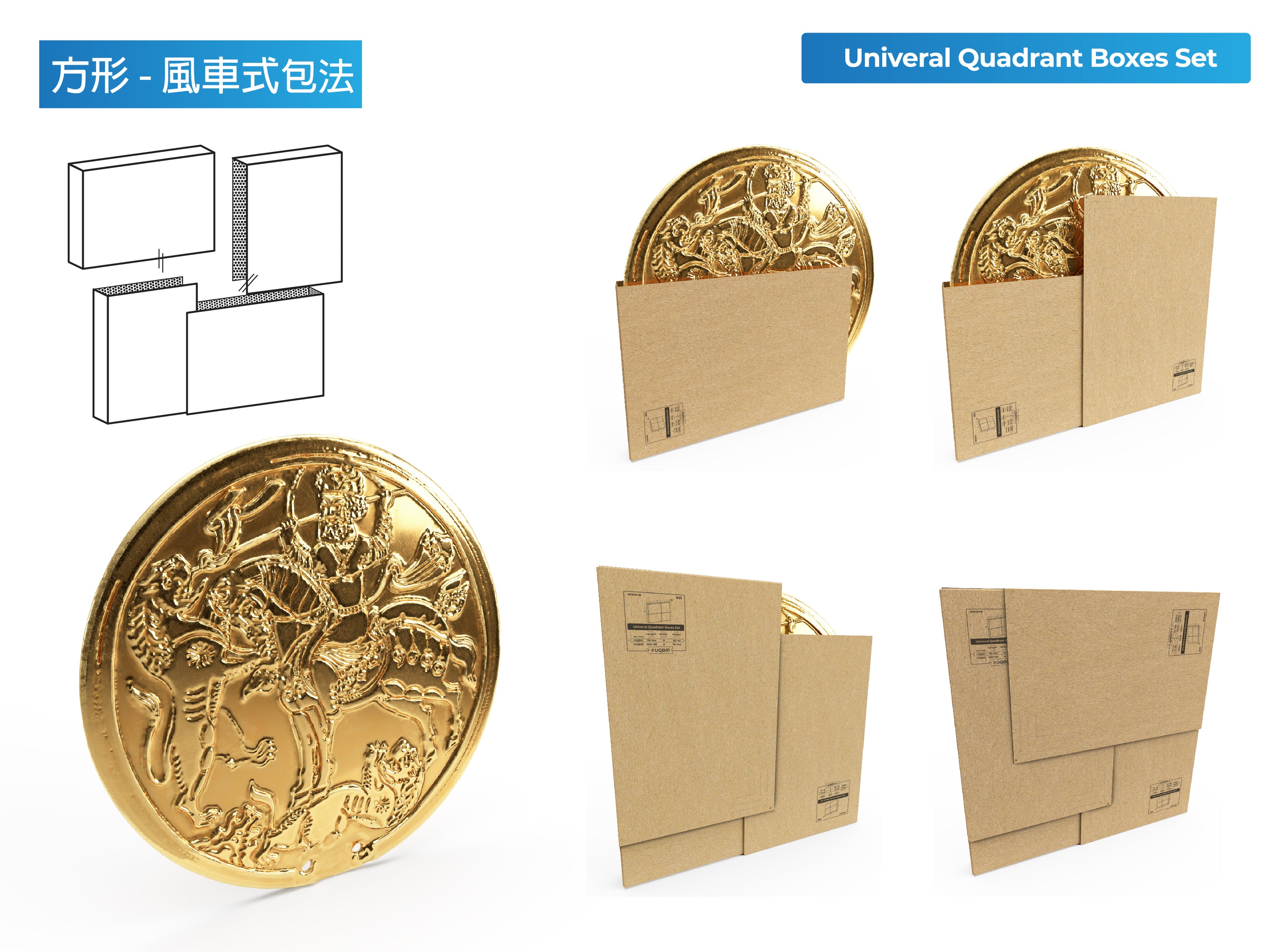 Universal Quadrant Boxes Set 四合紙箱 – XOBOX.HK